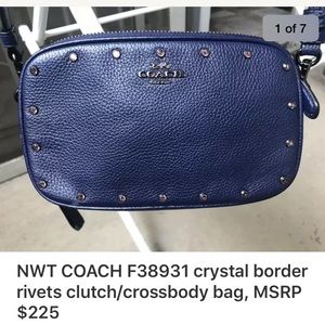 Coach | Bags | Coach Crystal Border Rivets Crossbody | Poshmark